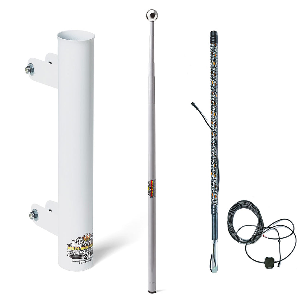 22' Telescoping Flagpole w/ Ladder Mount and Camp Locator Kit – Poles ...