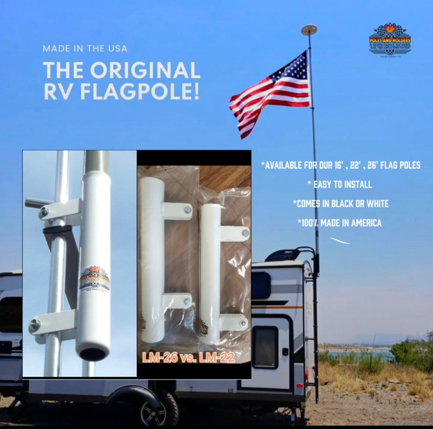 Telescoping RV Flagpoles and Flagpole Mounts